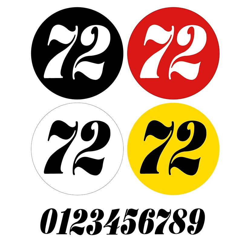 Numéros course 30x30cm Rond / Vintage - Creativ Garage